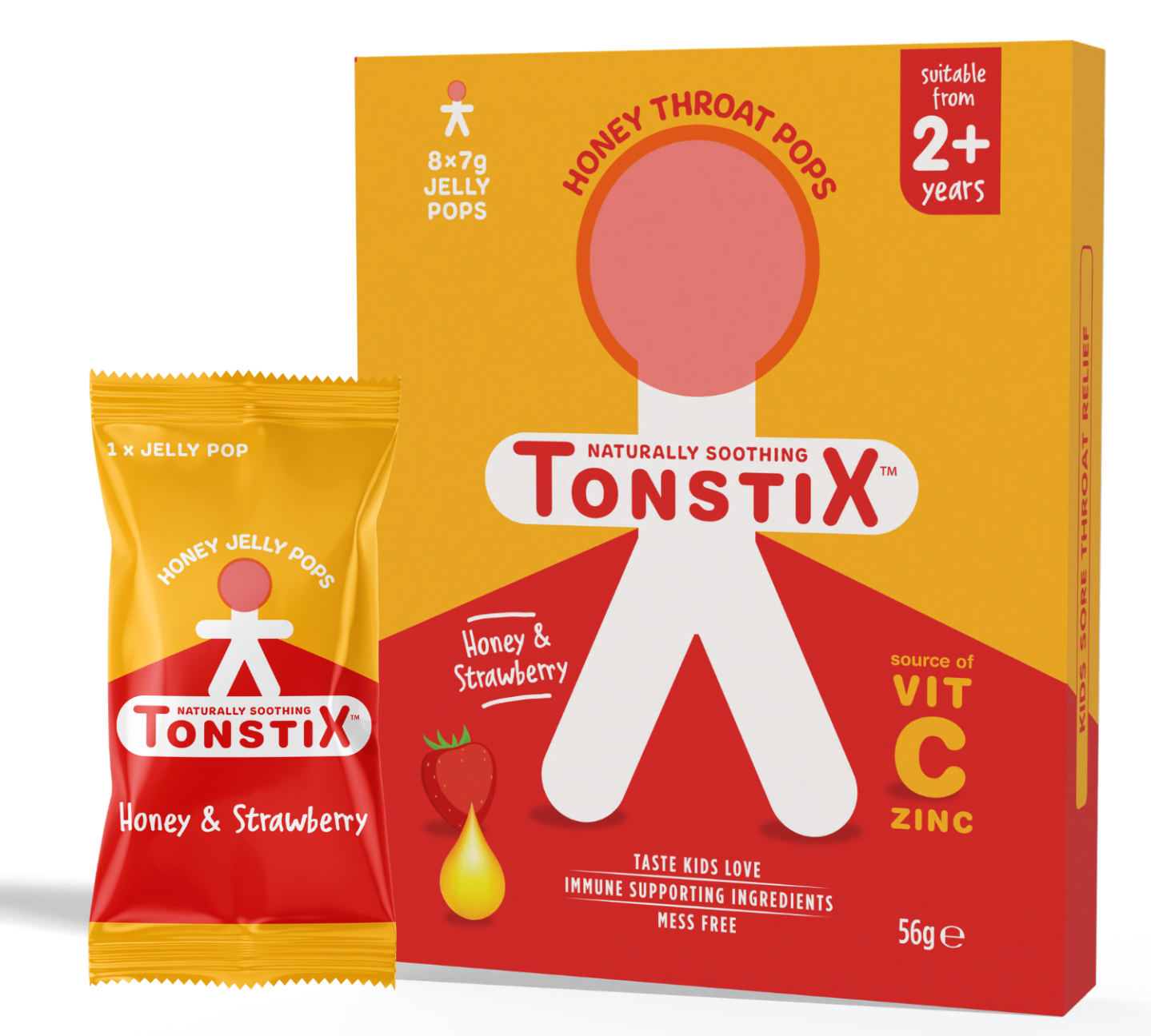 Honey Jelly Throat Pops – Honey & Strawberry – 8 Pack - tonstix.com